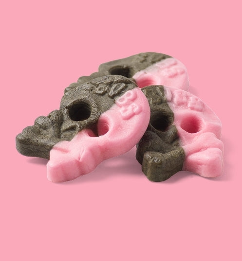 Raspberry/licorice foam skull - per. 100 grams – Danishbazar